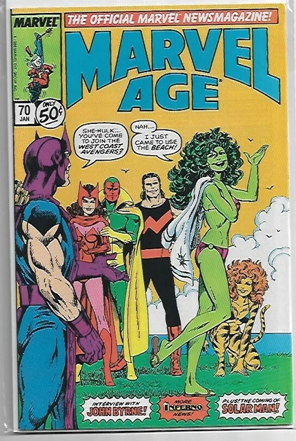 MARVEL AGE #70 She-Hulk Bikini Cover John Byrne VFN (1989) Marvel Comics EUR 13,04 - PicClick IT