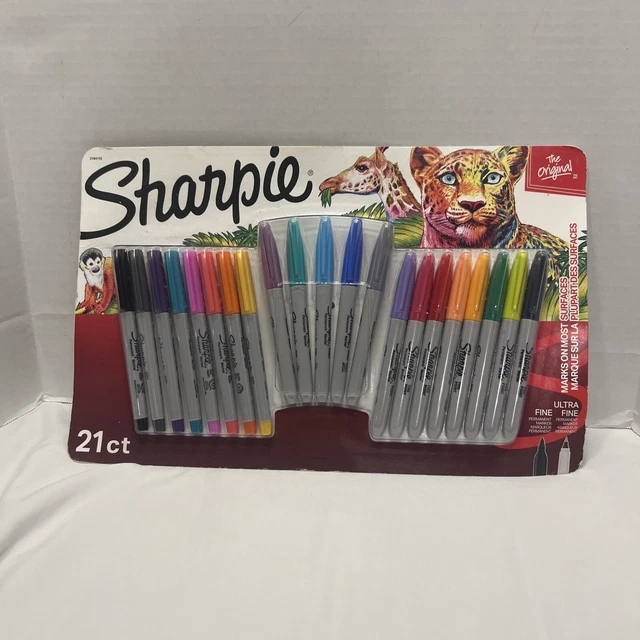 SHARPIE PERMANENT MARKERS Fine Point Assorted Colors 21 count-New £11. ...