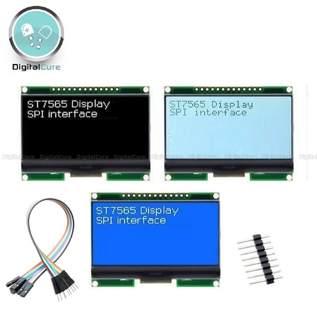 LARGE LCD GRAPHICS Display Module 2.14" ST7565 128x64 SPI 3.3V ...