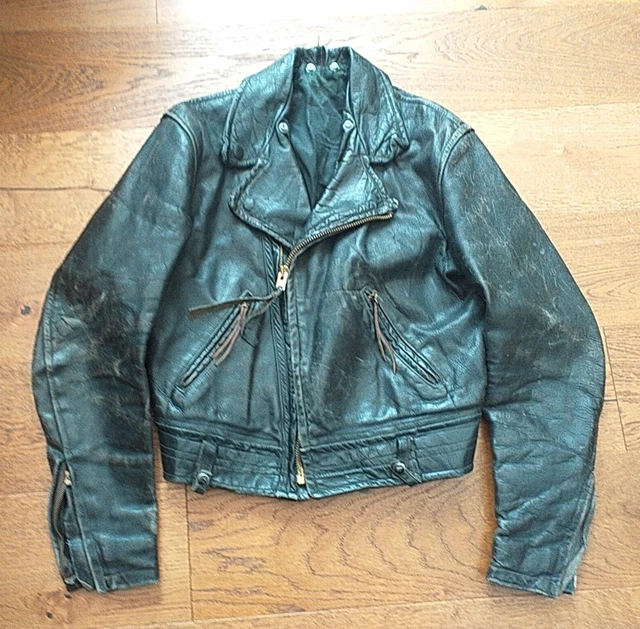 CAL DOUBLE LEATHER Riders CHP Jacket 1940s Horsehide Police Teacore ...