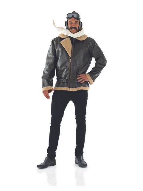 Mens Ww2 Fighter Pilot Costume Adult 1940s Army Aviator Airforce Fancy