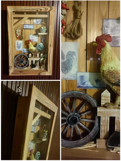 TABLEAU CADRE VITRINE De Fabrication Artisanale Thème Campagne EUR 36 ...