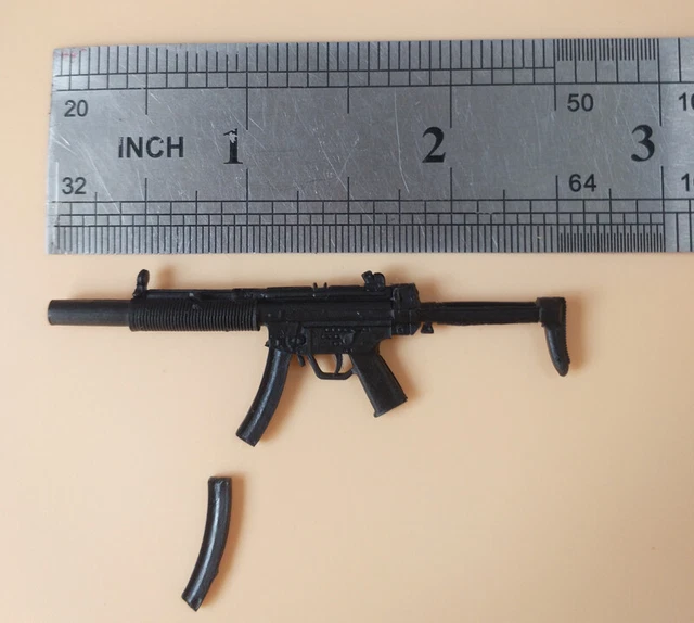 1/12 SCALE MP5 Submachine Gun +Bullet Clip Model for 6" Body Figures ...