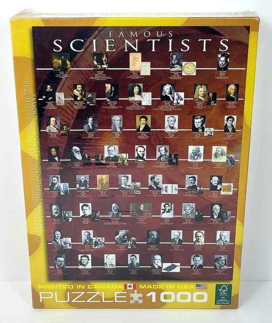 FAMOUS SCIENTISTS 1000 Piece Jigsaw Puzzle by Eurographics, NIB $14.99 ...