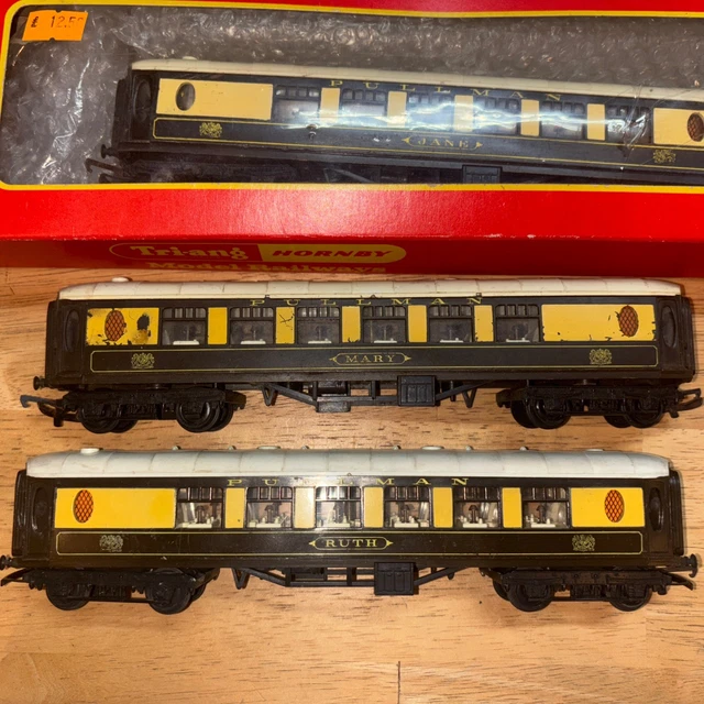3 PULLMAN BROWN/CREAM Coaches Oo/Ho Gauge Ruth, Mary, Jane £1.16 ...