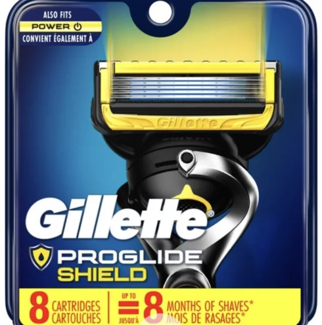 GILLETTE PROGLIDE SHIELD Men's Razor Blade Refills 8 Count New Factory ...