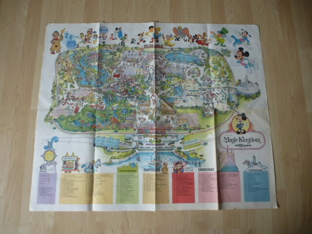 VINTAGE 1979 WALT Disney World Magic Kingdom Map Poster $20.00 ...