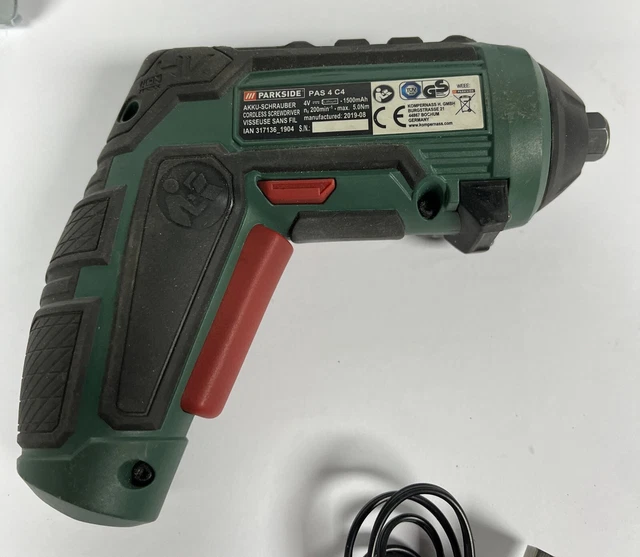 PARKSIDE CORDLESS SCREWDRIVER With Exchangeable Attachments 4V PAS4 C4 ...