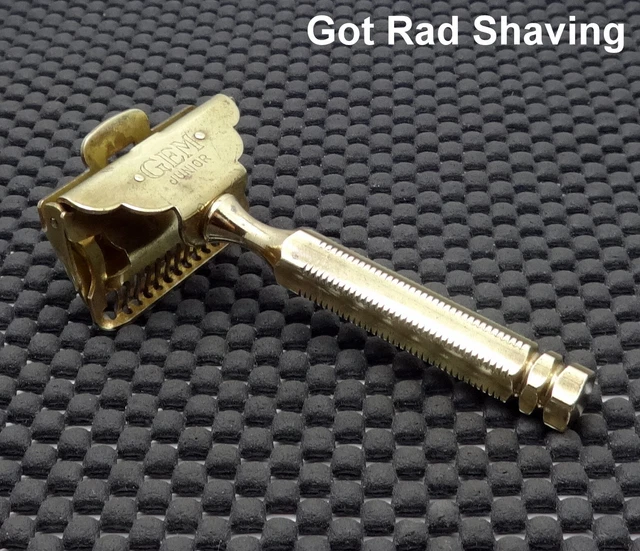 VINTAGE GEM JUNIOR Gold Tone Single Edge Safety Razor Clean!! $10.00 ...