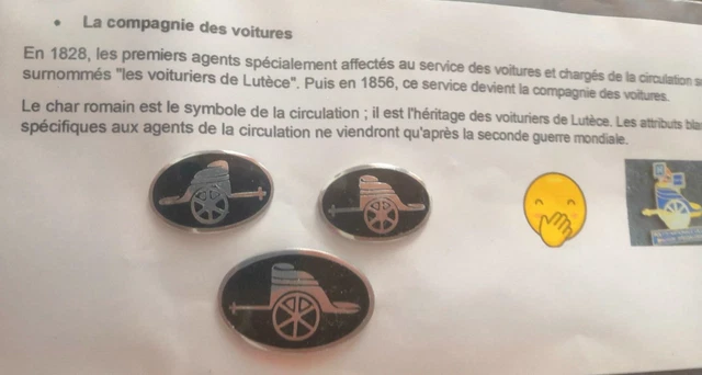 INSIGNE POLICE ANCIENS De La Compagnie Des Voitures Police Parisienne ...