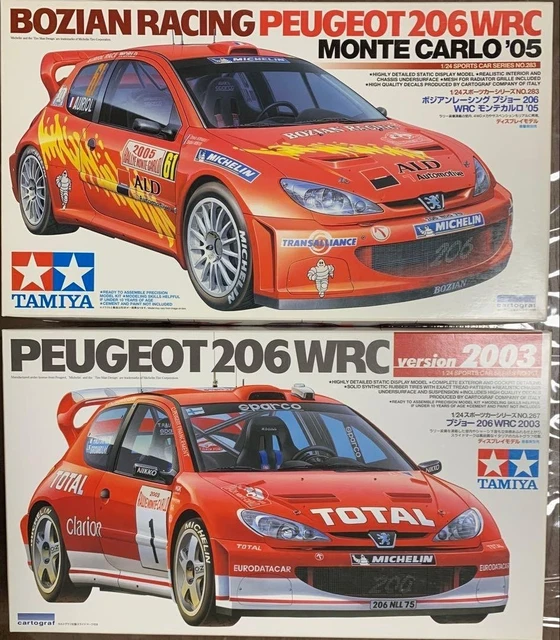 1/24 TAMIYA PEUGEOT 206 WRC Set | Monte Carlo ’05 & 2003 Kits | Unused ...