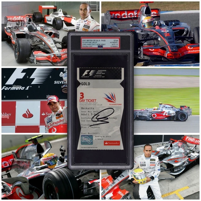 SIR LEWIS HAMILTON F1 Home Debut Auto Ticket PSA 10 - 2007 British ...