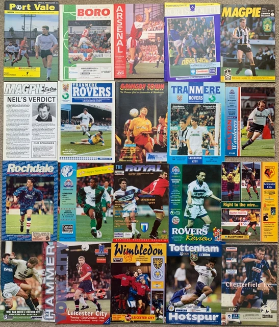 LEICESTER CITY FC 1990s AWAY FOOTBALL PROGRAMME COLLECTION Memorabilia ...