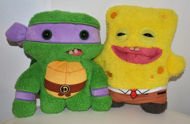 FUGGLER SOFT TOY bundle x2- Ninja Turtle & SpongeBob- Funny Ugly ...
