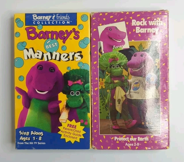 BARNEY - ROCK With Barney (VHS, 1991) & Barney's Best Manners (VHS ...
