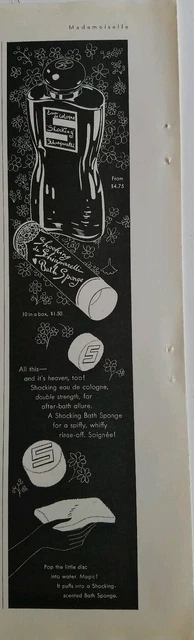 1940 SHOCKING EAU de cologne Schiaparelli bath sponge vintage ad EUR 10 ...
