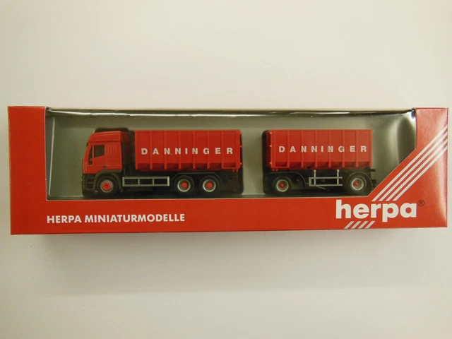 HERPA IVECO LKW Danninger mit Abrollcontainer Nr.144148 in OVP EUR 24 ...