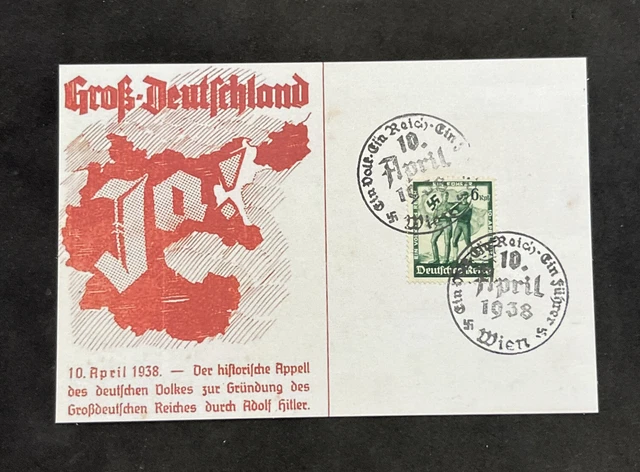 WW2 WWII NAZI German Third Reich Germany Austrian Stamp Postcard April ...