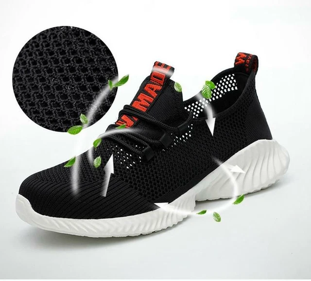 SAFETY TRAINERS MENS Steel Toe Cap Mesh Work Boots Lightweight Summer ...