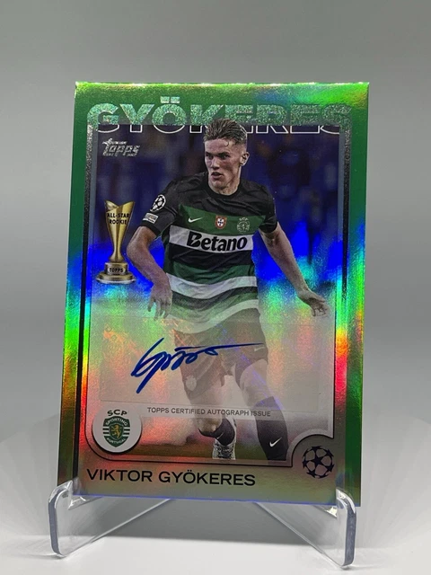 2024-25 TOPPS CHROME UCC Viktor Gyokeres Auto Green /99 £80.00 - PicClick UK