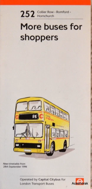 LONDON TRANSPORT BUSES Route 67 Your New Timetable 27th April 1996 £1. ...