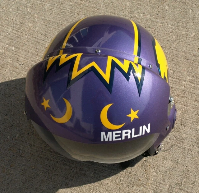 TOP GUN MERLIN Flight Helmet Movie Prop Fighter Pilot Decals Stickers ...