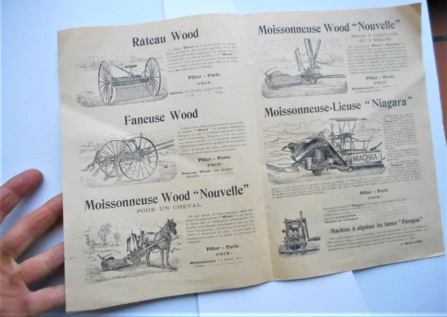 PROSPECTUS MACHINE WOOD 1905 PILTER faucheuse moissonneuse râteau ...