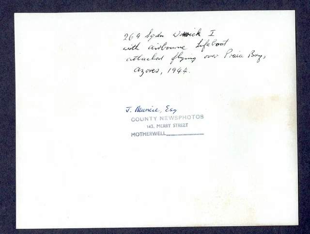 VICKERS WARWICK ASR Raf Airborne Lifeboat Parachute Original Press ...