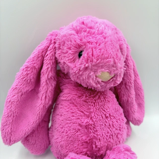 JELLYCAT MEDIUM BASHFUL Bunny Hot Pink Good Condition Genuine £83.90 ...