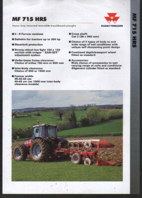 MASSEY FERGUSON &MF 715 HRS" Mounted Reversible Plough Brochure Leaflet £4.50 - PicClick UK