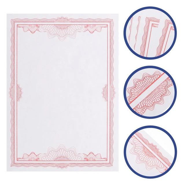 50 SHEETS BLANK Certificate Paper Printable Paper Certificate for ...