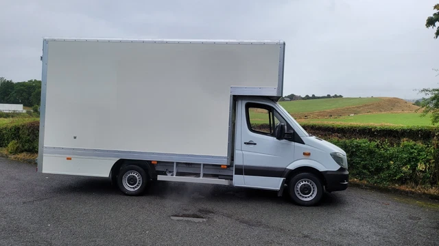 NEW BUILD MERCEDES Sprinter Luton Dropwell Van Box Low Loader Mwb 4.2M ...