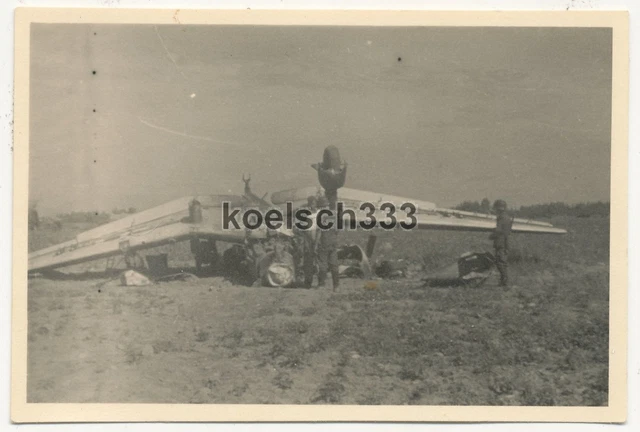 FOTO JUNKERS JU 87 Stuka Flugzeug Wrack nach einer Bruchlandung auf ...