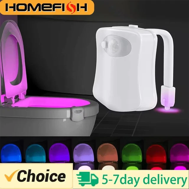 LED TOILET BATHROOM Night Light PIR Motion Activated Seat Sensor 8Color ...