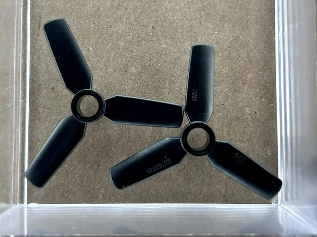 LEGO PARTS LOT x (2) Ct~ Black Propeller 3 Blade 5 Diameter ~ Plane ...