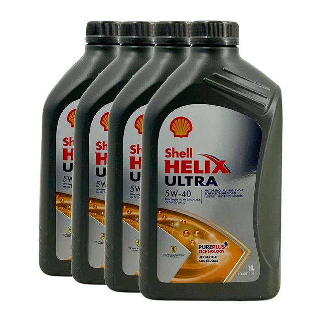 SHELL HELIX ULTRA 5W-40 Huile Moteur MB 229.5, RN07010, VW 502 00, 4x1 ...