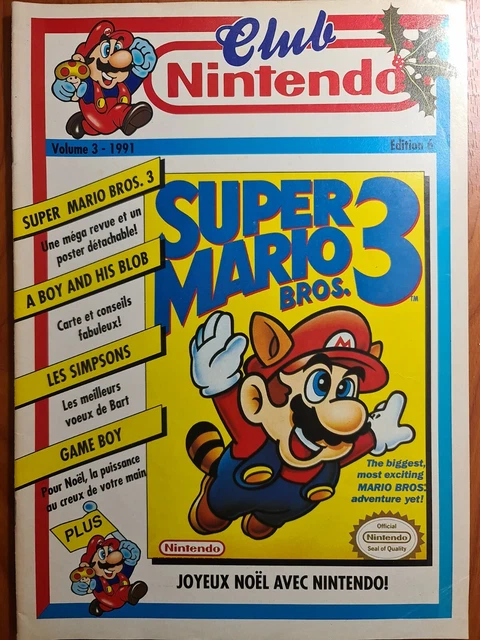 MAGAZINE REVUE CLUB Nintendo Volume 3 1991 Édition 6 Super Mario Bros 3 ...