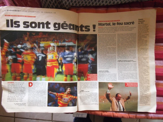 FRANCE FOOTBALL 12 Mai 1998 Rc Lens Champion De France Pour La Premiere ...
