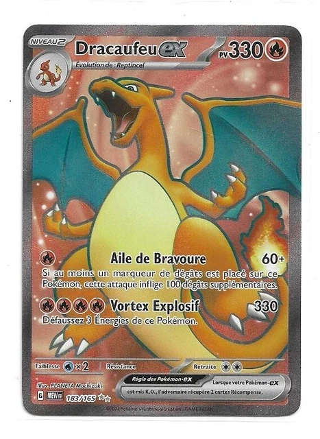 CARTE POKEMON DRACAUFEU Ex 330 Pv 183/165 Serie Ecarlate Et Violet 151 ...