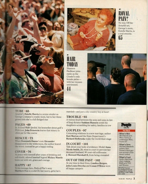 PEOPLE WEEKLY MAGAZINE Aug 28 1995 Mickey Mantle Jerry Garcia Anna ...