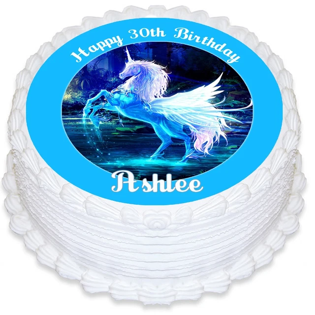 UNICORN HORSE PONY Pre-cut Round Edible Icing Cake Topper Image $15.00 - PicClick AU