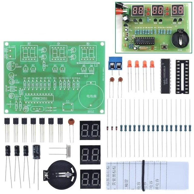 BUILD YOUR OWN High Performance Electronic Clock DIY Kit with AT89C2051 ...