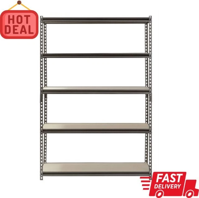 5 SHELF HEAVY Duty Metal Muscle Rack Garage Shelving Storage 48"W x 18 ...