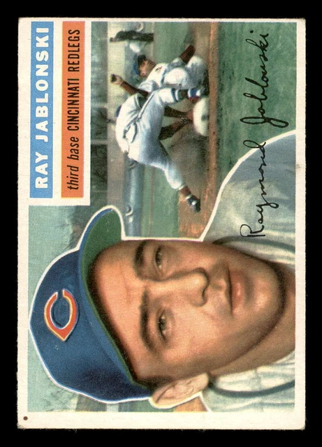 1956 TOPPS #86A Ray Jablonski dos gris/gris rouge bon état (3) o/c ...