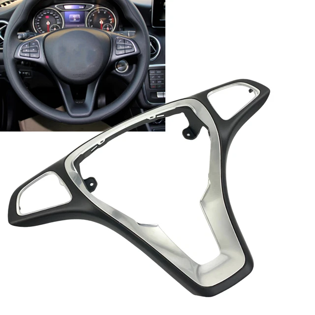 BLACK CHROME STEERING Wheel Cover For Mercedes Benz GLA Class W156 2016 ...