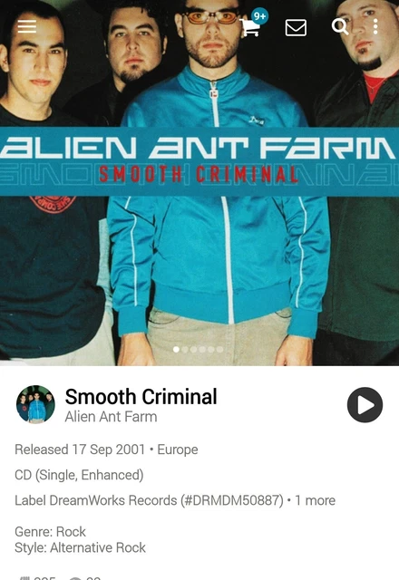 ALIEN ANT FARM ~ Smooth Criminal CDS Single 2001 [Pistes/vidéos ...
