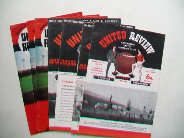 MANCHESTER UNITED REVIEW/PROGRAMMES. 7 issues 1963-67 £2.28 - PicClick UK