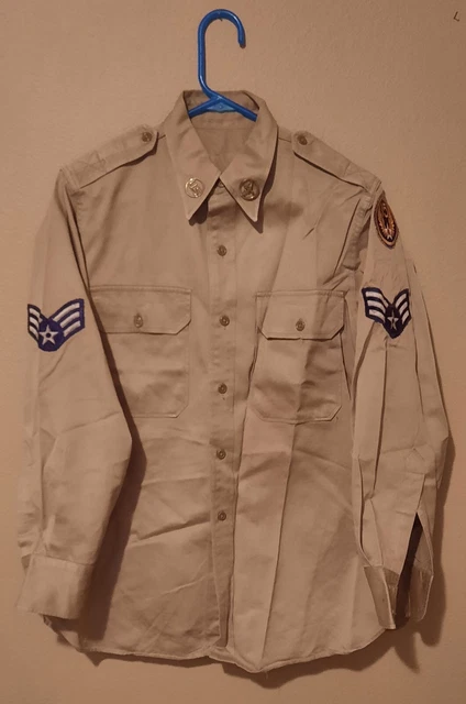 TWO VINTAGE POST WW2 US Army Air Force Khaki Uniform Shirts w/Patches 1946 £75.90 - PicClick UK