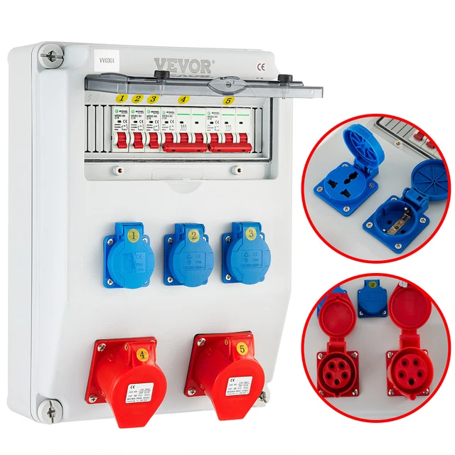 VEVOR CONSTRUCTION POWER distributor distribution boxes 230V/400V power ...