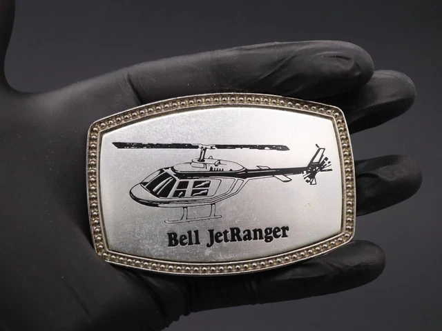 BELL JETRANGER JET Ranger Helicopter Vintage Metal Belt Buckle ...